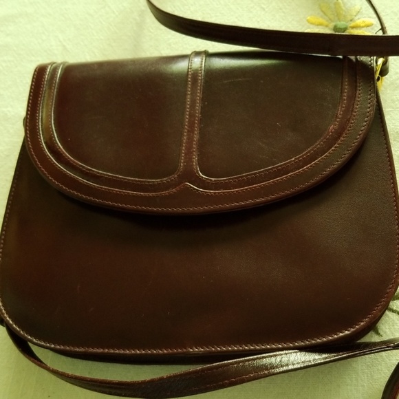 unknown | Bags | Italian Leather Maroon Purse With Shoulder Strap ...